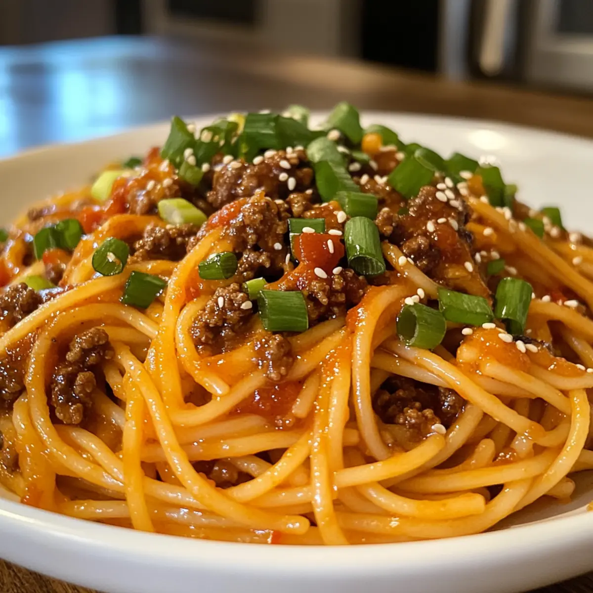 Quick and Delicious Asian-Style Ground Beef Spaghetti Dish