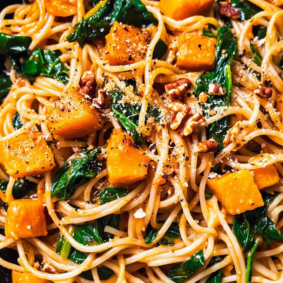 Ultimate Delicious Pumpkin, Spinach, and Walnut Spaghetti